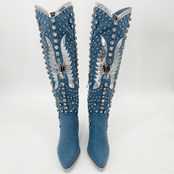 Azalea Wang | Shoes | Nwt Azalea Wang Americana Upbeat Rhinestone Cowboy Boots | Poshmark